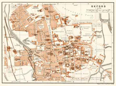 Oxford city Map, 1906 by Waldin | Avenza Maps
