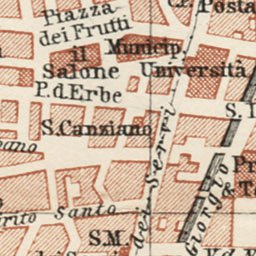 Padua (Padova) city Map, 1898 by Waldin | Avenza Maps