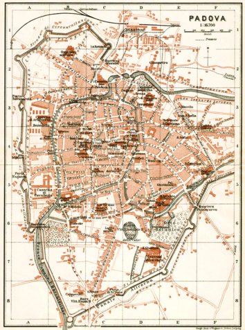 Padua (Padova) city Map, 1908 by Waldin | Avenza Maps