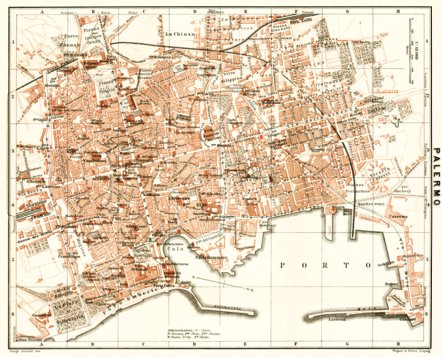 Palermo city Map, 1912 by Waldin | Avenza Maps