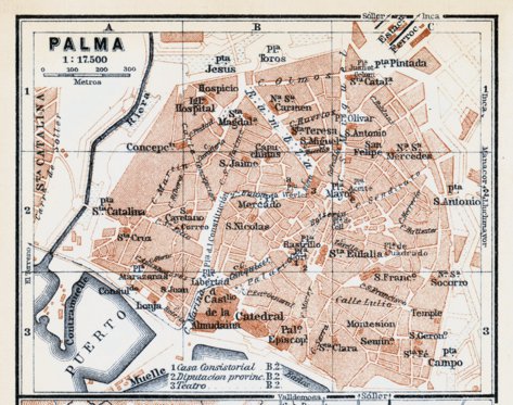 Palma (Palma de Mallorca) city Map, 1913 by Waldin | Avenza Maps