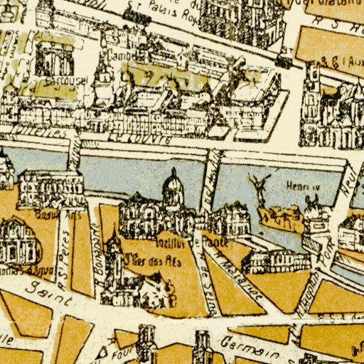 Paris, bird-eye panorama, 1903 Map by Waldin | Avenza Maps