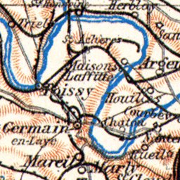 Paris farther environs (Banlieue de Paris) Map, 1931 by Waldin | Avenza ...