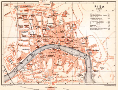 Pisa city Map, 1913 by Waldin | Avenza Maps