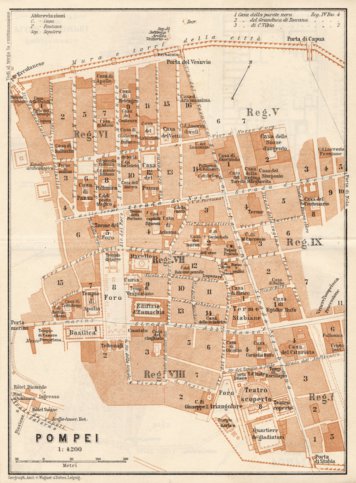 Pompei (Pompeii) museum site plan, 1929 Map by Waldin | Avenza Maps