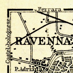 Ravenna and environs Map, 1908 by Waldin | Avenza Maps