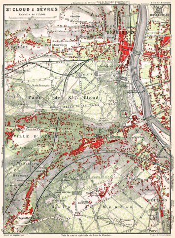 Saint-Cloud and Sèvres Map, 1931 by Waldin | Avenza Maps