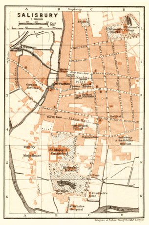 Salisbury city Map, 1906 by Waldin | Avenza Maps
