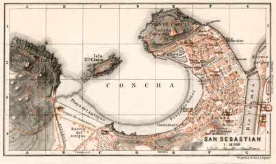 San Sebastián (Donostia) city Map, 1902 by Waldin | Avenza Maps