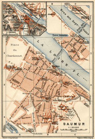 Saumur city Map, 1913 by Waldin | Avenza Maps