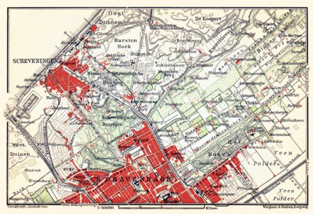 Scheveningen and The Hague environs Map, 1904 by Waldin | Avenza Maps