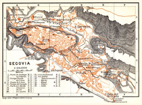 Segovia city Map, 1899 by Waldin | Avenza Maps