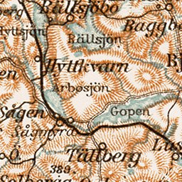 Siljan Lake district Map. With Mora, Falun and Rättvik town plans, 1929 ...