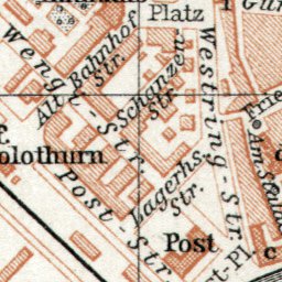 Solothurn city Map, 1909 by Waldin | Avenza Maps