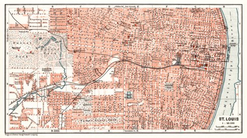 St. Louis city Map, 1909 by Waldin | Avenza Maps