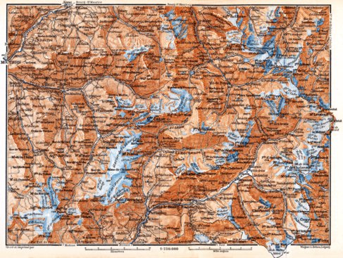 Tarentaise and Maurienne Map, 1885 by Waldin | Avenza Maps