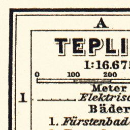 Teplitz (Teplice) town plan, 1913 Map by Waldin | Avenza Maps