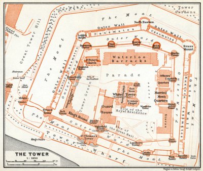 The Tower of London plan, 1909 Map by Waldin | Avenza Maps