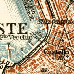 Triest (Trieste) environs Map, 1929 by Waldin | Avenza Maps