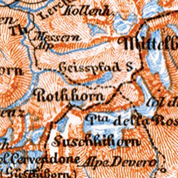 Upper Valais Map, 1897 by Waldin | Avenza Maps