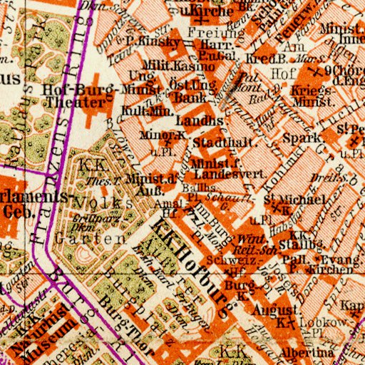 Vienna (Wien) city Map with legend in Russian, 1903 by Waldin | Avenza Maps