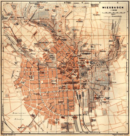 Wiesbaden city Map, 1905 by Waldin | Avenza Maps