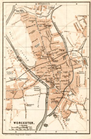 Worcester city Map, 1906 by Waldin | Avenza Maps