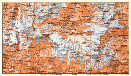 Zermatt district Map, 1897 by Waldin | Avenza Maps