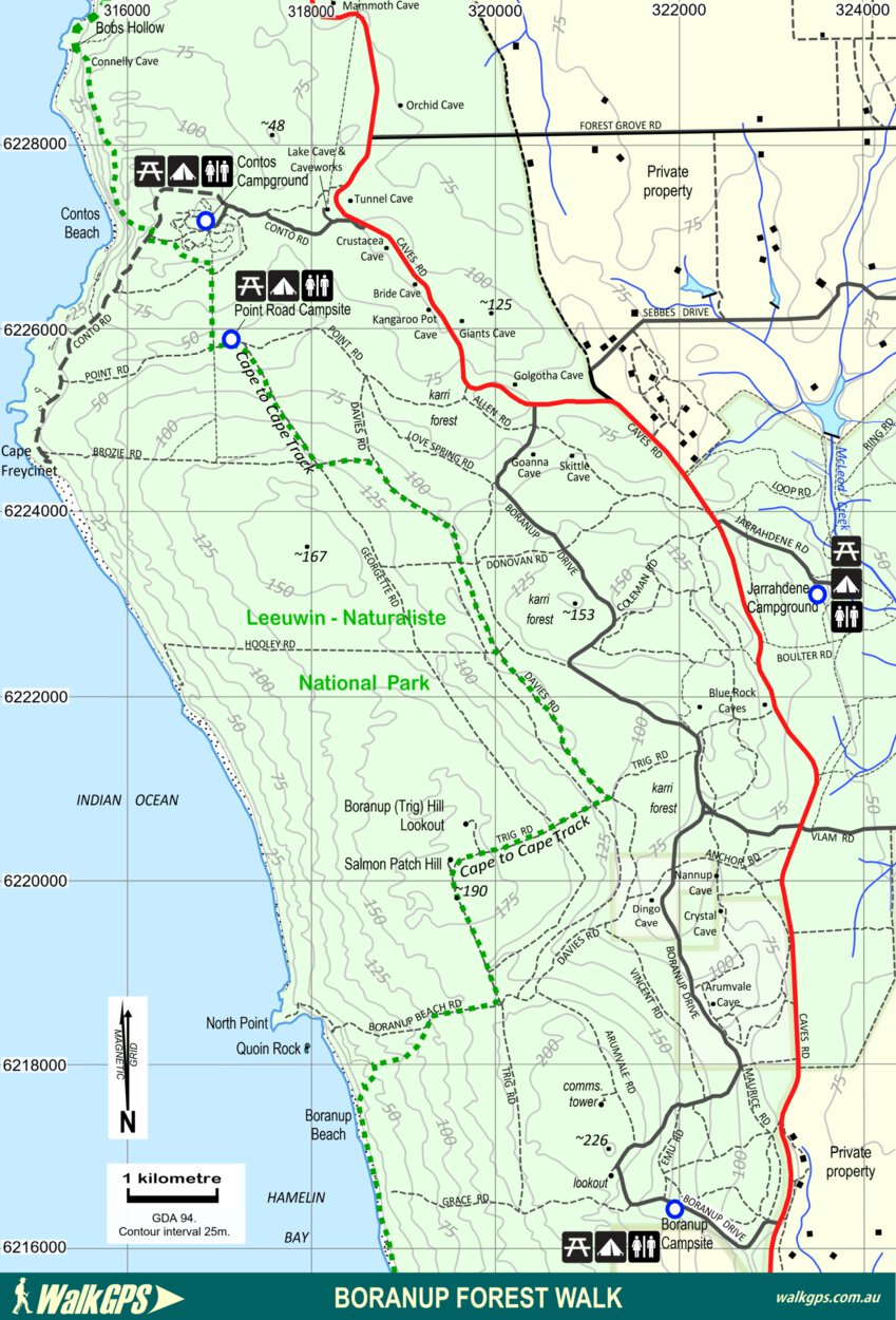 WalkGPS - Boranup Forest Walk Area - Leeuwin-Naturaliste National Park ...