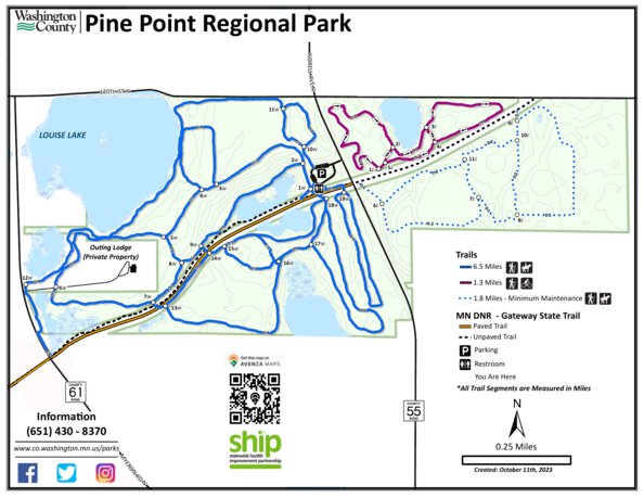 Pine Point Regional Park Summer Map by Washington County Parks, MN ...