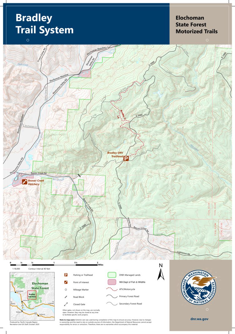 Bradley Trail Map by Washington State Department of Natural Resources ...