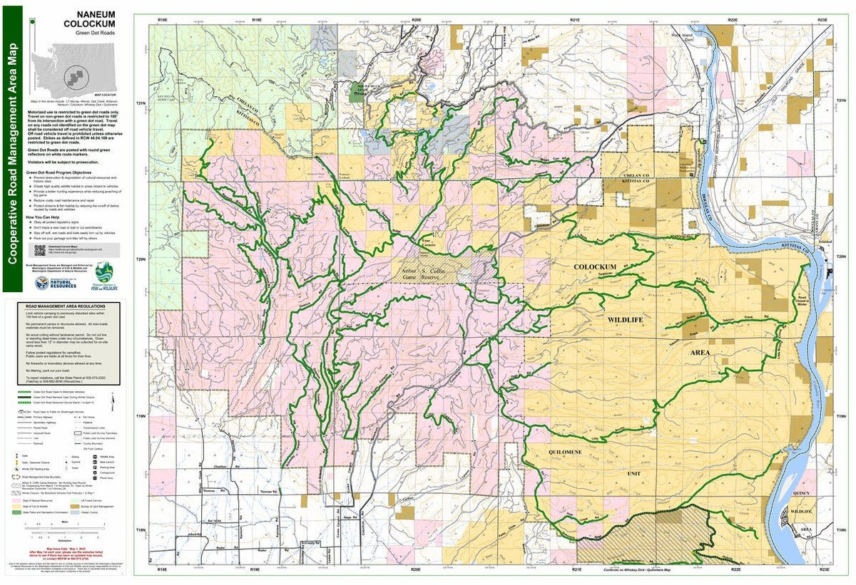 Naneum-Colockum Green Dot Road Map by Washington State Department of ...