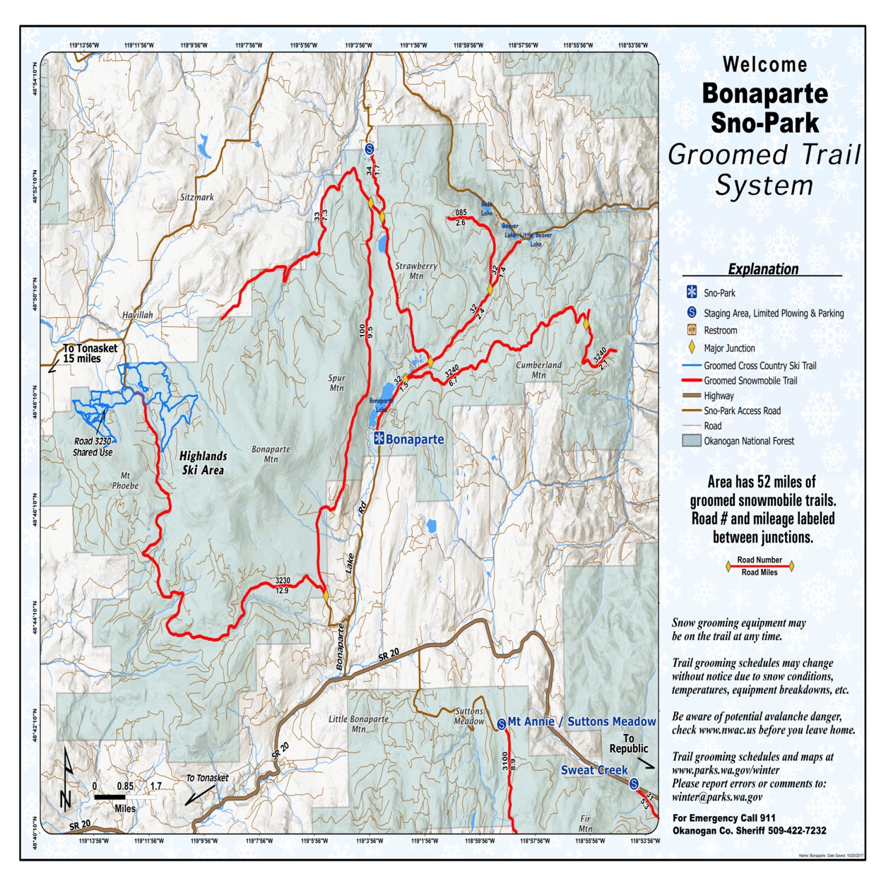 Bonaparte Sno-Park Map by Washington State Parks | Avenza Maps
