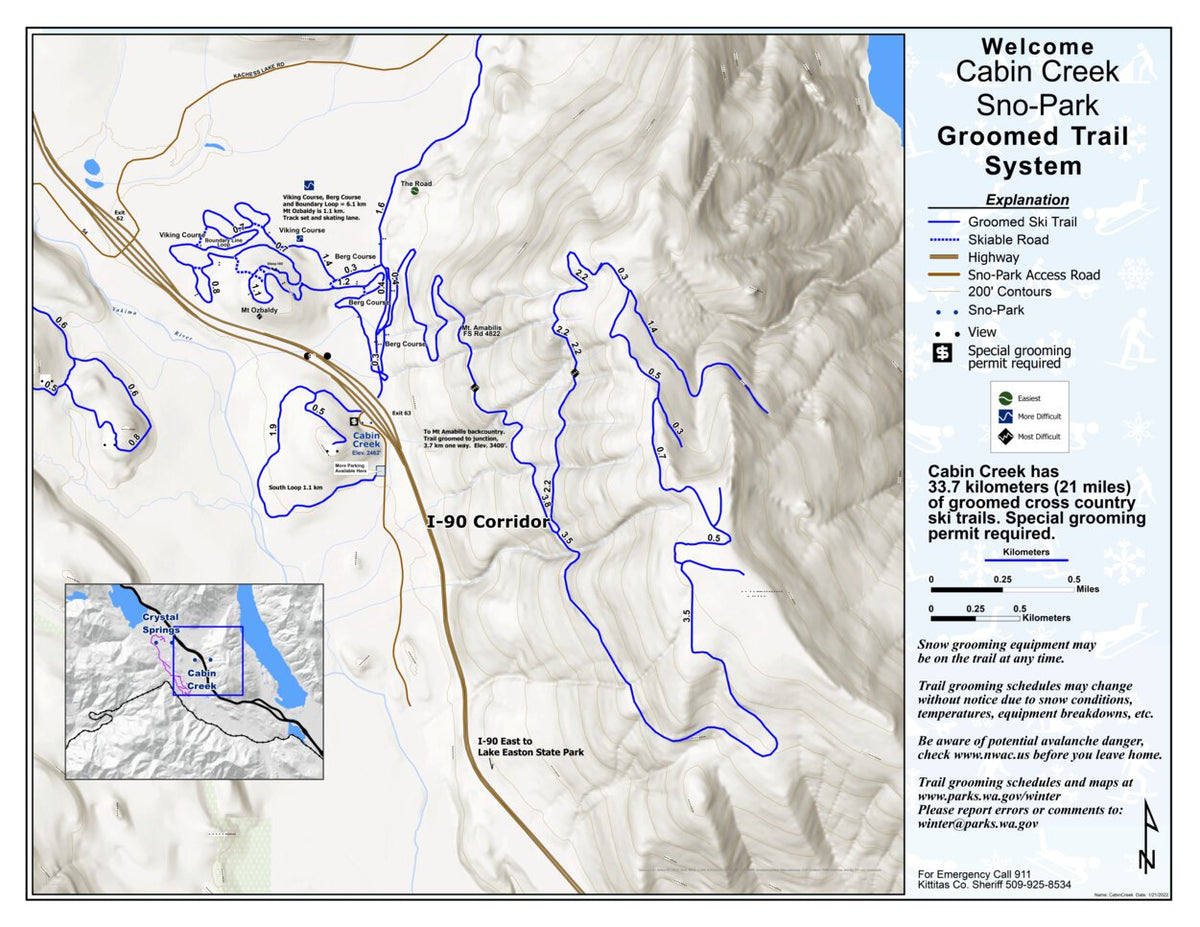 Cabin Creek Sno-Park Map by Washington State Parks | Avenza Maps