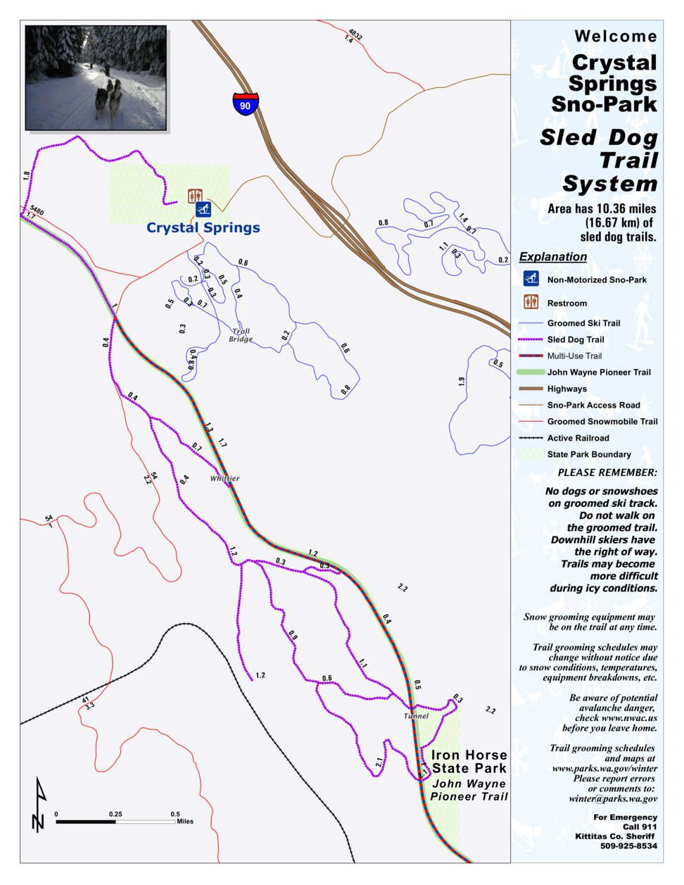 Crystal Springs Sno-Park Sled Dog Trails Map by Washington State Parks ...