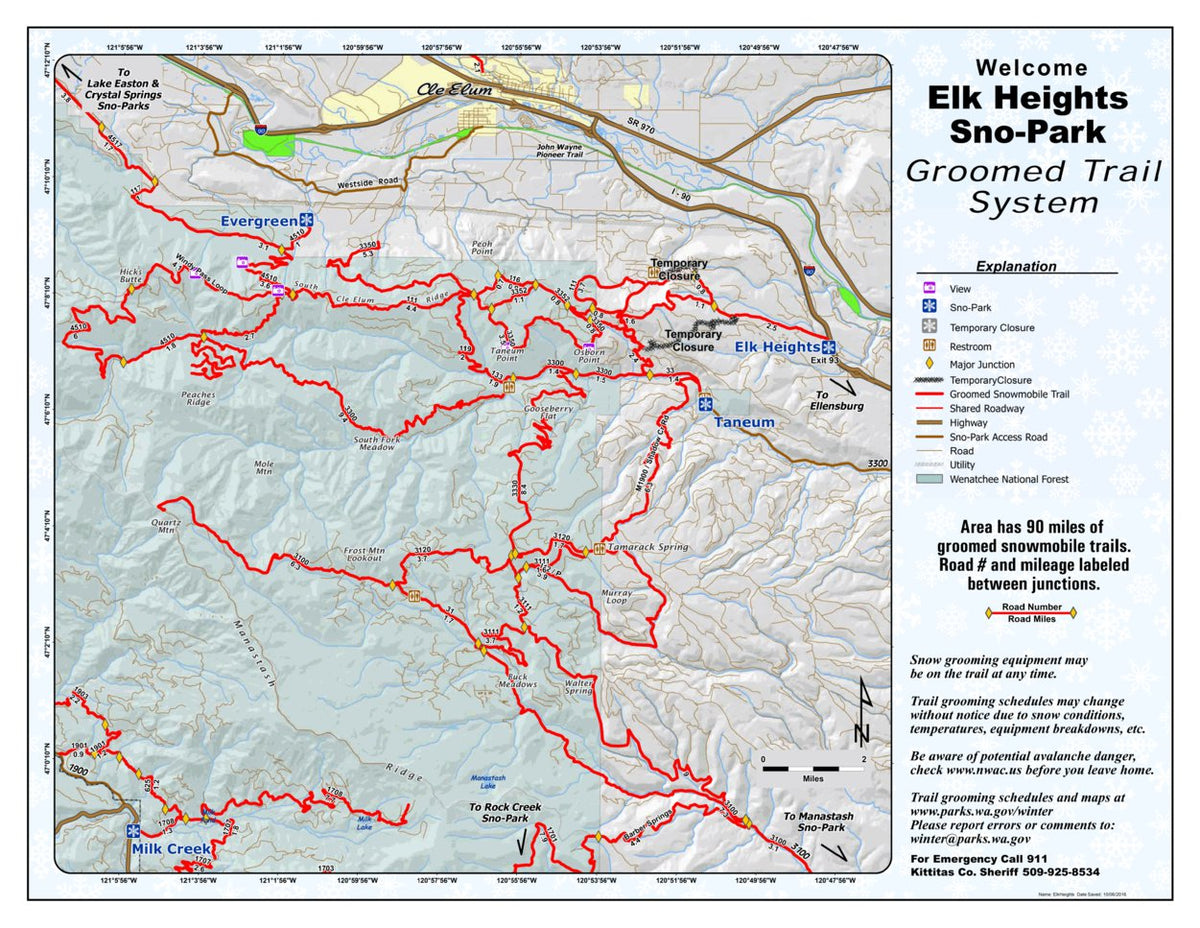 Elk Heights Sno-Park Map by Washington State Parks | Avenza Maps