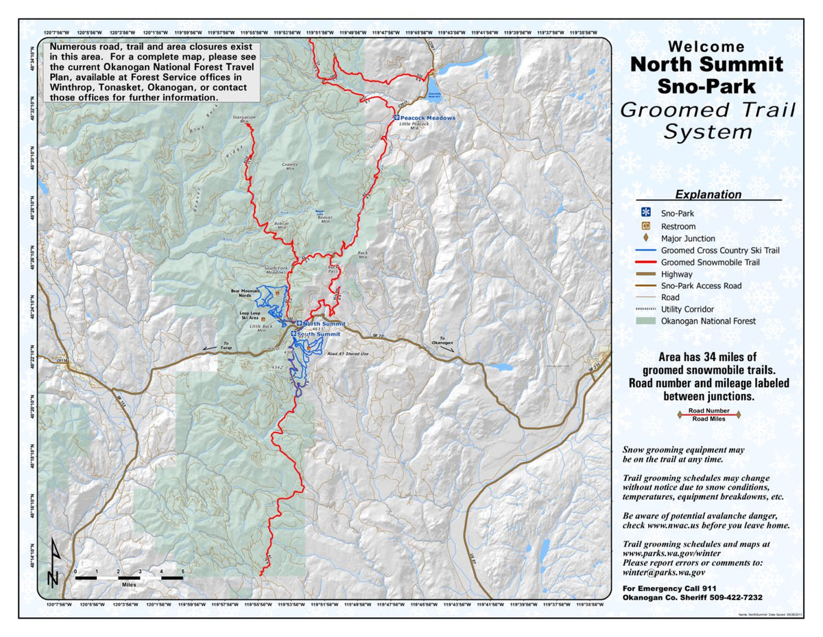 North Summit Sno-Park Map by Washington State Parks | Avenza Maps