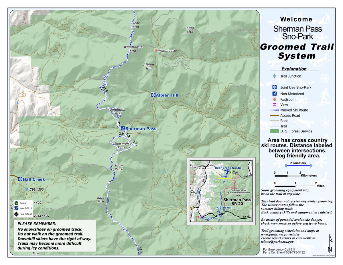 Sherman Pass Sno-Park Map by Washington State Parks | Avenza Maps