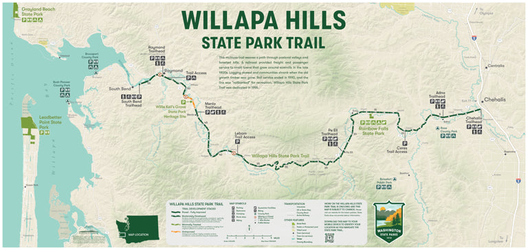 Willapa Hills State Park Trail, Washington Map by Washington State ...