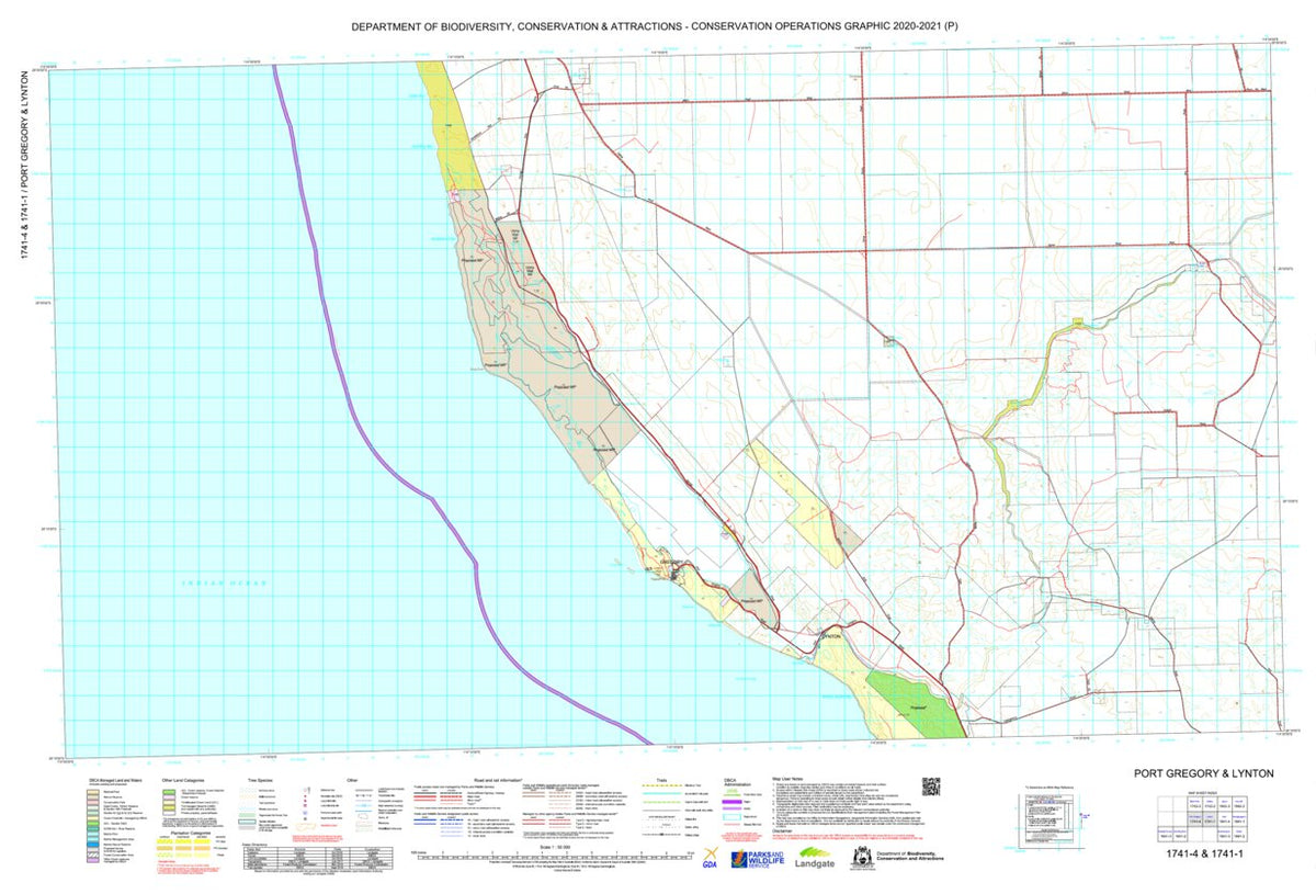 COG Series Map 1741-14: Port Gregory and Lynton by Western Australia ...