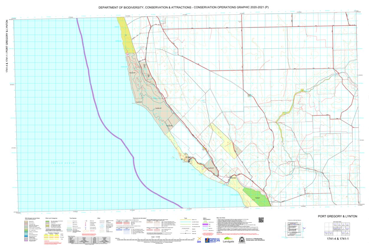 COG Series Map 1741-14: Port Gregory and Lynton by Western Australia ...