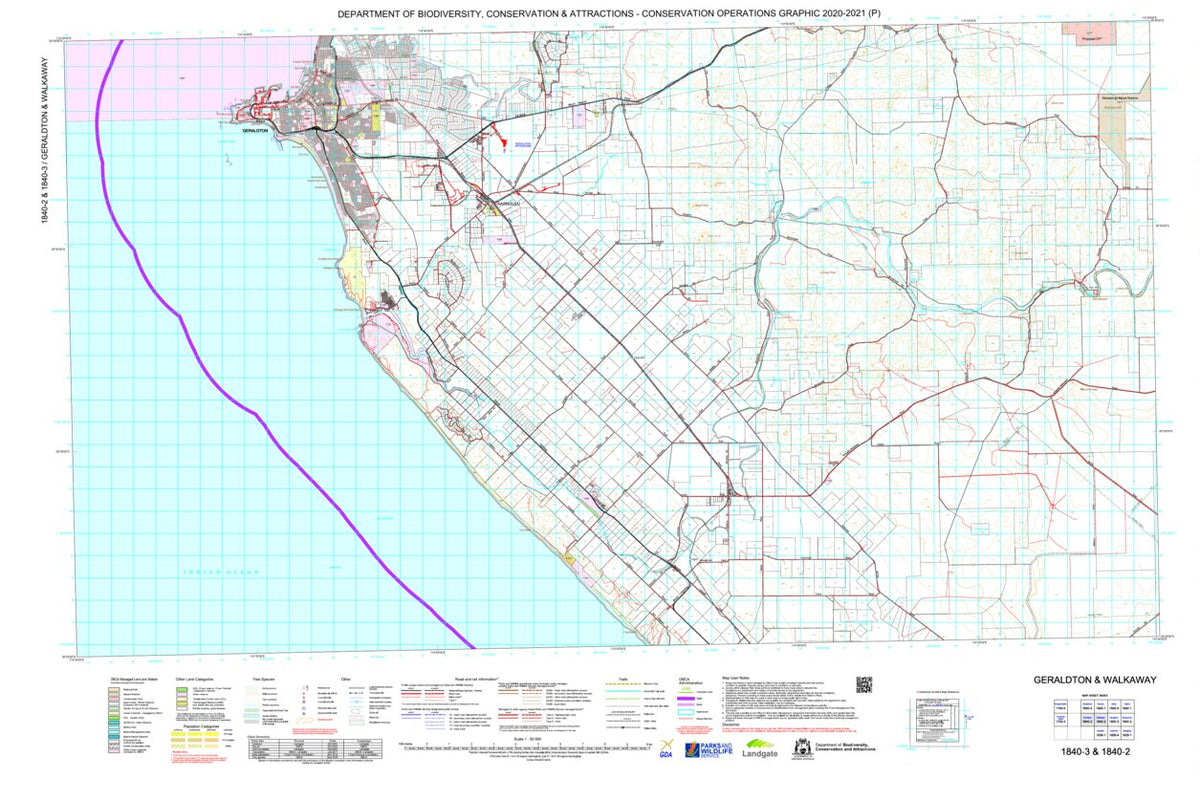 COG Series Map 1840-23: Geraldton and Walkaway by Western Australia ...