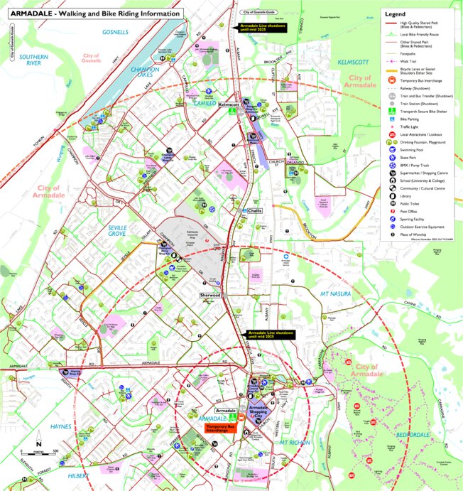 City of Armadale - Walk, wheel, ride. Map by Western Australia ...