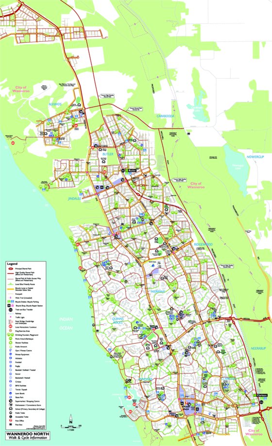 City of Wanneroo - North Walking Cycling Map by Western Australia ...