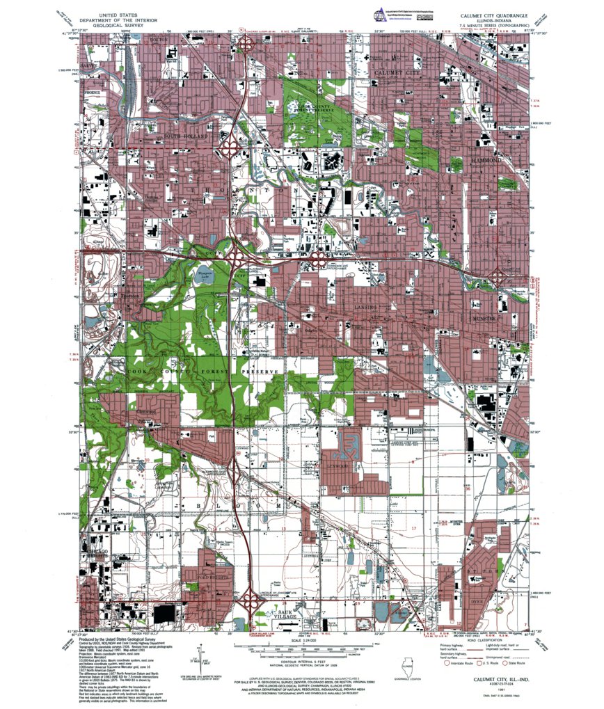 IL-IN-Calumet City: Authoritative US Topos 1991 Map by Western Michigan ...