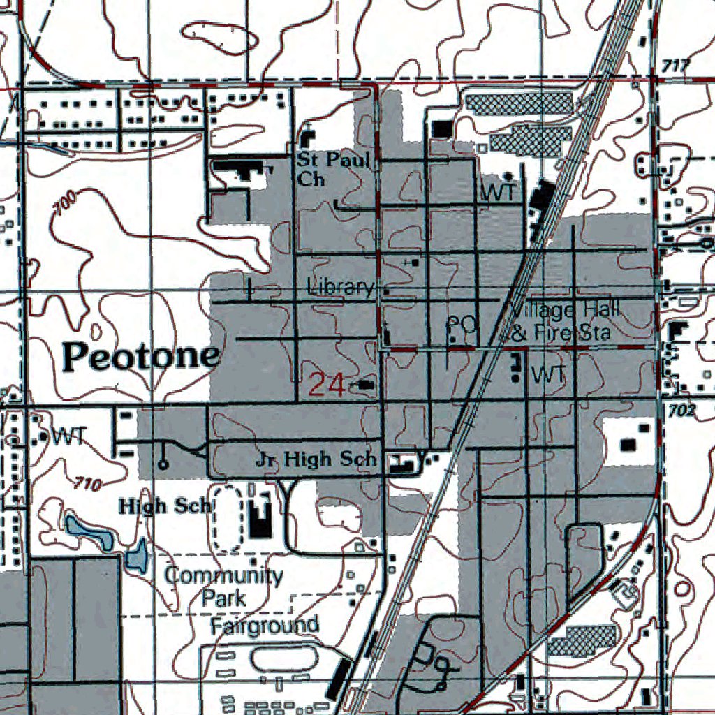 IL-Peotone: Authoritative US Topos 1990 Map by Western Michigan ...