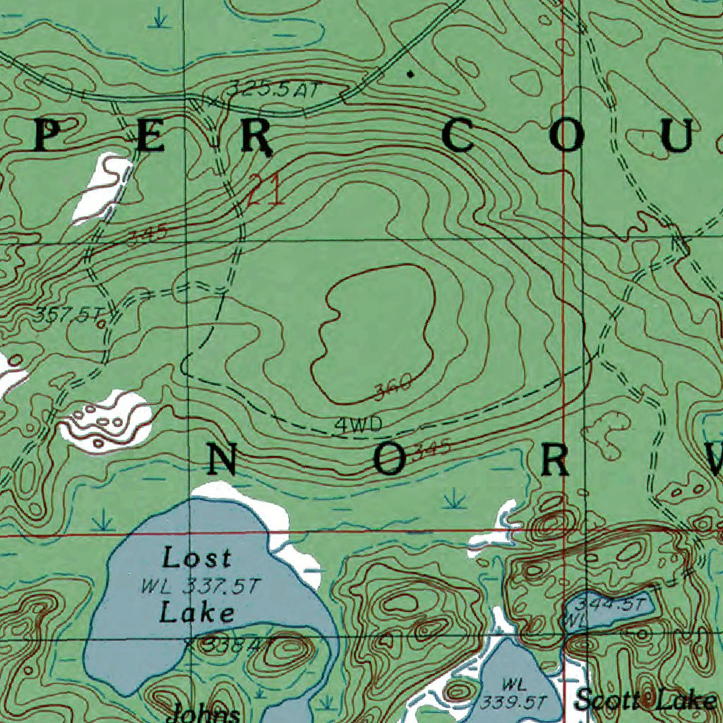 MI-Carney Lake: Authoritative US Topos 1986 Map by Western Michigan ...