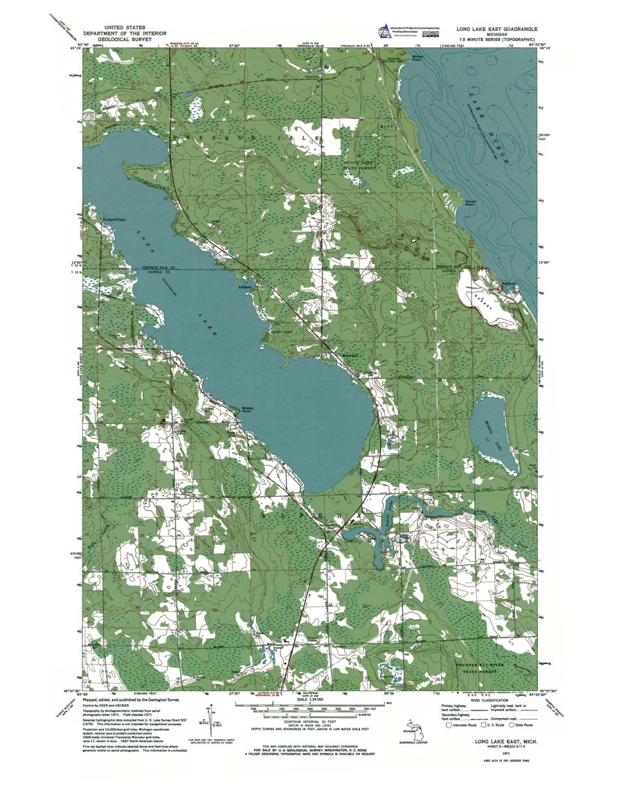 MI-Long Lake East: Authoritative US Topos 1971 Map by Western Michigan ...
