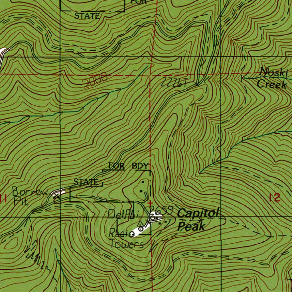 WA-Capitol Peak: Authoritative US Topos 1986 Map by Western Michigan ...