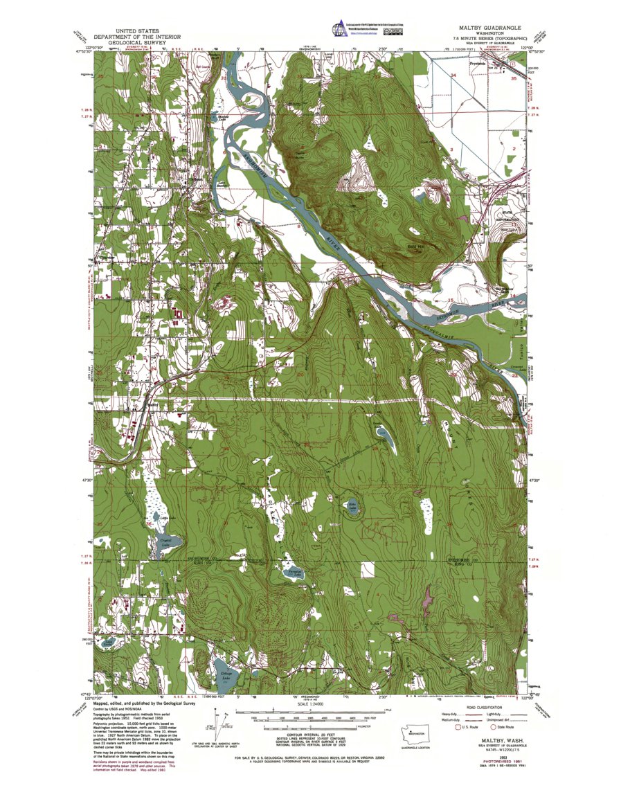 WA-Maltby: Authoritative US Topos 1953 Map by Western Michigan ...
